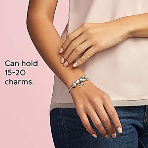 PANDORA Pavé Heart Bracelet, Sterling Silver, Clear Cubic Zirconia, 6.3 in