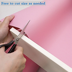 Shelf Liner, Drawer Liners for Kitchen,Non Adhesive Water Resistant, Strong Grip,Easy Clean and Trim, Smooth Surface Liners for Kitchen Cabinets, Shelves, Pantry (Pink, 11.8 inches x 59 inches)
