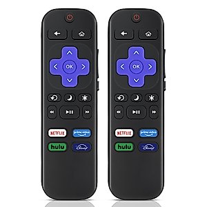 (Pack of 2) Replacement Remote Control Only for Roku TV, Compatible for TCL Roku/Element Roku/Westinghouse Roku/Hisense Roku/Onn Roku/Insignia Roku/Philips Roku Smart TV【Not for Roku Stick and Box】