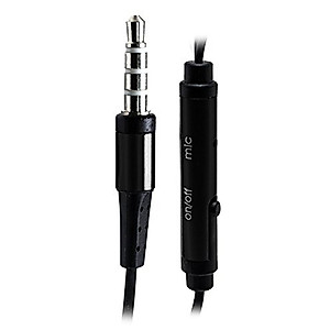 Bastex Universal In-Ear Bass Stereo Headphones, 3.5 mm Plug with Built-In Microphone (3 Pack) - Black