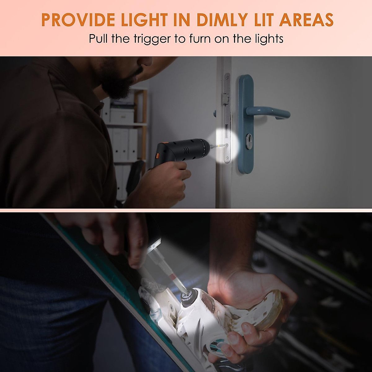 ANBEISTEE 5Nm Electric Screwdriver Set, 3.6V Rechargeable Cordless Screwdriver Kit, Torque Adjustable, Pivoting Handle, LED Light, Carrying Case, Suitable for Home DIY, Repair Tool Kit