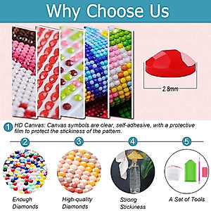 Reofrey DIY Diamond Art Painting Kits for Adults Elephant, Diamond Art Animal Full Drill Round Rhinestone Diamond Art Painting Accessories, Cross Stitch Embroidery for Crafts (30x40 cm/ 12x16 inch)