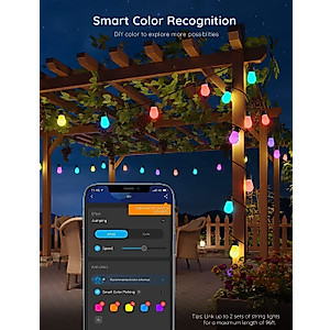 Govee Outdoor String Lights, 96ft RGBIC Outdoor Lights with 30 Dimmable IP65 Waterproof Warm White LED Bulbs, 2 Ropes of 48ft Smart Outdoor String Lights Work with Alexa for Dating, Party, Wedding