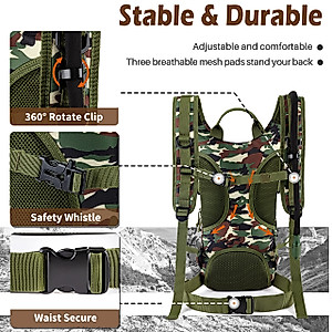 Gelindo Military Tactical Hydration Backpack with 2L Water Bladder Light Weight, MOLLE Tactical Assault Pack for Hiking Biking Running Walking Climbing Outdoor Travel
