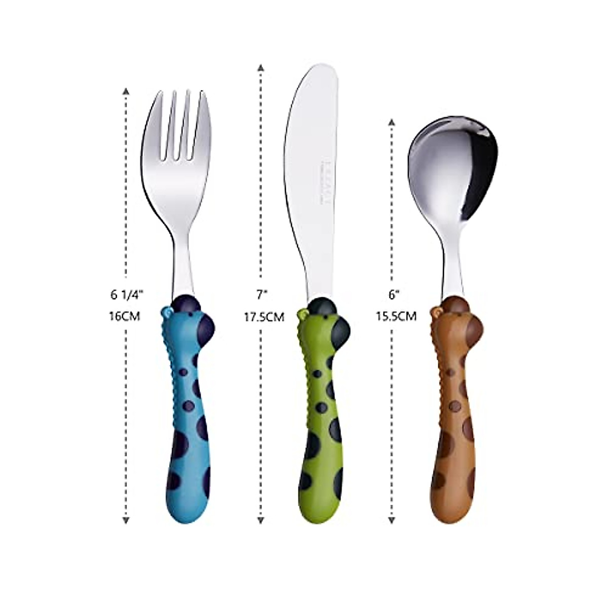 ANNOVA Children's Flatware 6 Pieces Kids Silverware - Stainless Steel Cutlery - 3 x Safe Forks, 3 x Dinner Spoons - Safe Toddler Utensils Without Knives for Lunch Box BPA Free - 2021 New Packaging