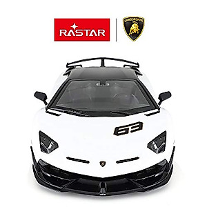 RASTAR Toy Lamborghini Car 1:14 Lamborghini Aventador SVJ Remote Control Model Car, Super RC Sport Racing Car for Kids Boys Gifts, 2.4GHz / White