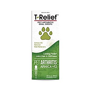 MediNatura T-Relief Pet Arthritis Pain Relief Arnica +12 Powerful Natural Medicines Help Reduce Hip & Joint Pain, Soreness & Stiffness - Fast-Acting Soother for Dog & Cat - 1.69 oz