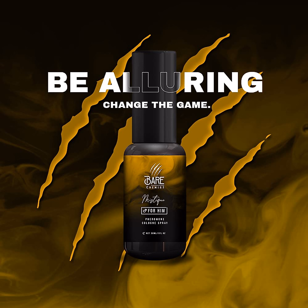 Bare Chemist Mystique Pheromone Cologne for Men – Extra Strong Concentrated Formula – Long-Lasting Exotic Scent – 1.01 Fl Oz Spray