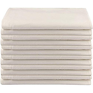 10 Pack Flour Sack Dish Towels, Certified Organic Cotton, Flour Sack Towels, Highly Absorbent, Tea Towels for Embroidery, Kitchen Dish Towels,28x28 Inches (Ivory) Flour Sack Towels
