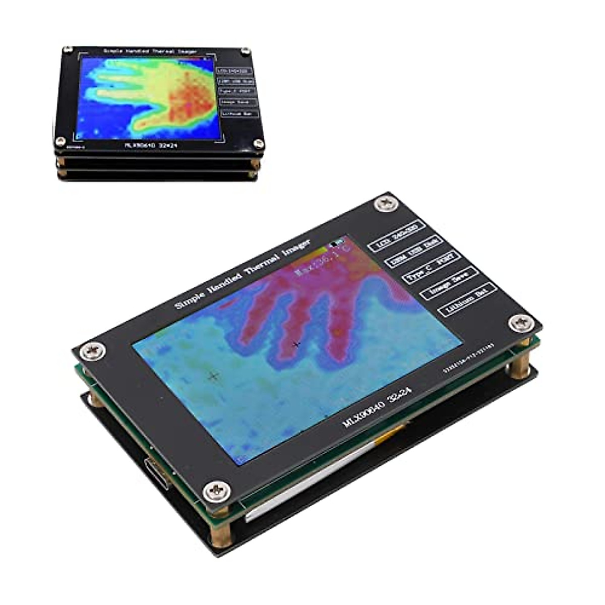 Thermal Imaging Camera, 40℃ to +300℃, 8Hz, Digital Handheld Thermal Imaging Devices, with 2.8in LCD Screen, 320 X 240, Multifunctional Infrared Camera, Built in Memory, 600mAh