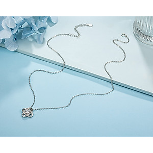 Famdecor Unbiological Sister Necklace Bonus Sister Necklace Sister in Law Necklace Sterling Silver Rhinestone Knot Necklace for Sister Birthday Gifts from Sister Christmas Gifts