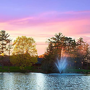 Scott Aerator Amherst 1 Horse Power 115V Large Pond Fountain | Maintenance Free Stainless Steel Fountain Pump | Aerating Fountain for Ponds & Lakes with 100 ft. 10 Gauge Submersible Power Cord