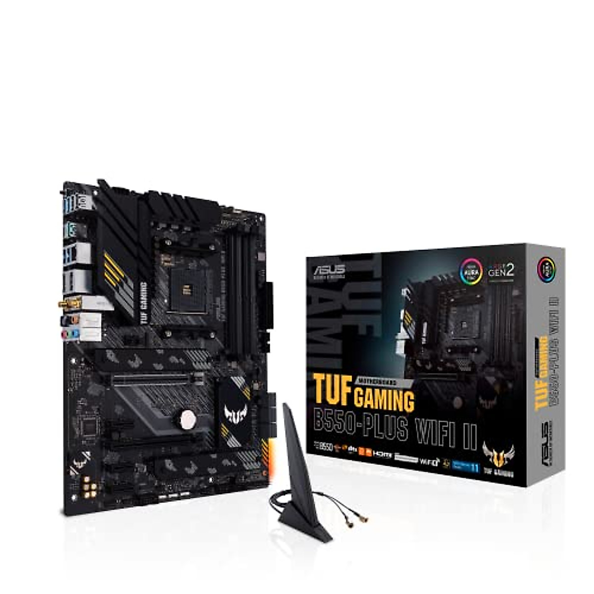 ASUS TUF Gaming B550-PLUS WiFi II AMD AM4 (3rd Gen Ryzen™) ATX Gaming Motherboard (PCIe 4.0, WiFi 6, 2.5Gb LAN, BIOS Flashback, USB 3.2 Gen 2, Addressable Gen 2 RGB Header and Aura Sync)