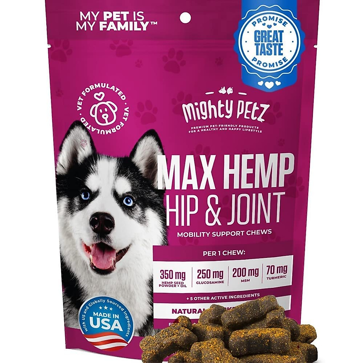 Mighty Petz MAX Dog Allergy Relief + Mighty Petz MAX Hemp Glucosamine for Dogs Bundle
