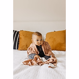 Large Premium Knit Baby Swaddle Receiving Blanket"Rocky" by Copper Pearl