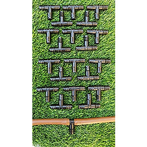 Drip Irrigation Universal Barbed Tee Fitting, Barbed Connectors for 5/8" Drip Tubing Connectors compatible with Rain Bird and Most 5/8" Tubing or Sprinkler Systems (20 in pack)