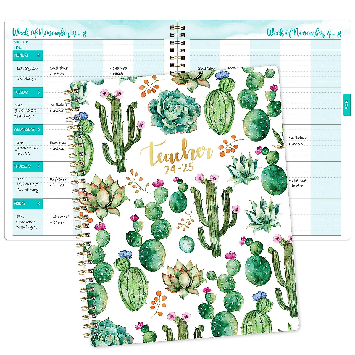 2024-2025 Teacher Planner - Lesson Planner 2024-2025 from Jul 2024 - Jun 2025, 8'' x 10'', Lesson Plan Book, Weekly & Monthly Lesson Planner with Quotes
