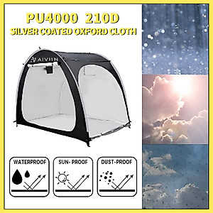 AIVIIN 4 or 5 Bike Tent, 210D Silver-plated Oxford Extra Thick Waterproof &Sunproof Large Outdoor Bikes Storage Shed for Mountain Bicycle, Motorcycle, Garden Repair Tools, Pool Toys, Lawn Mower, Black