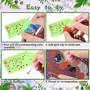 8 Pieces 5D Diamond Kit for Kids Crafts for Kids Ages 8-12 Painting Kits for Kids Diamond Art for Kids DIY Full Drill Painting Set Kids' Paint by Number Kits(Delicate Style)