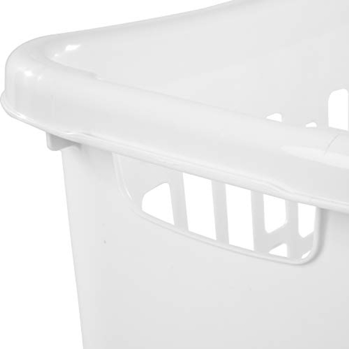 Sterilite Rectangular Open Laundry Hamper, Tall and Slim Plastic Hamper with Handles for Carrying Clothes to and from the Laundry Room, White, 6-Pack