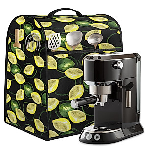 Lemon Slice Appealing Mixer Cover Dustproof Stand Mixer Covers Compatible with 6/7/8 Quart Kitchen Mixer, 4 Pockets for Mixer Accessories