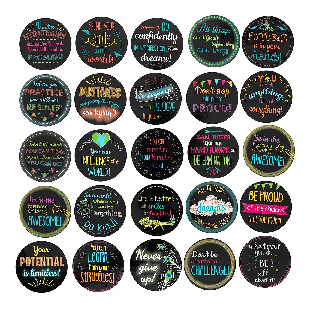 Really Good Stuff Positive Affirmation Chips - 100 Pack with 50 Motivational, Encouragement, Inspirational and Kindness Sayings