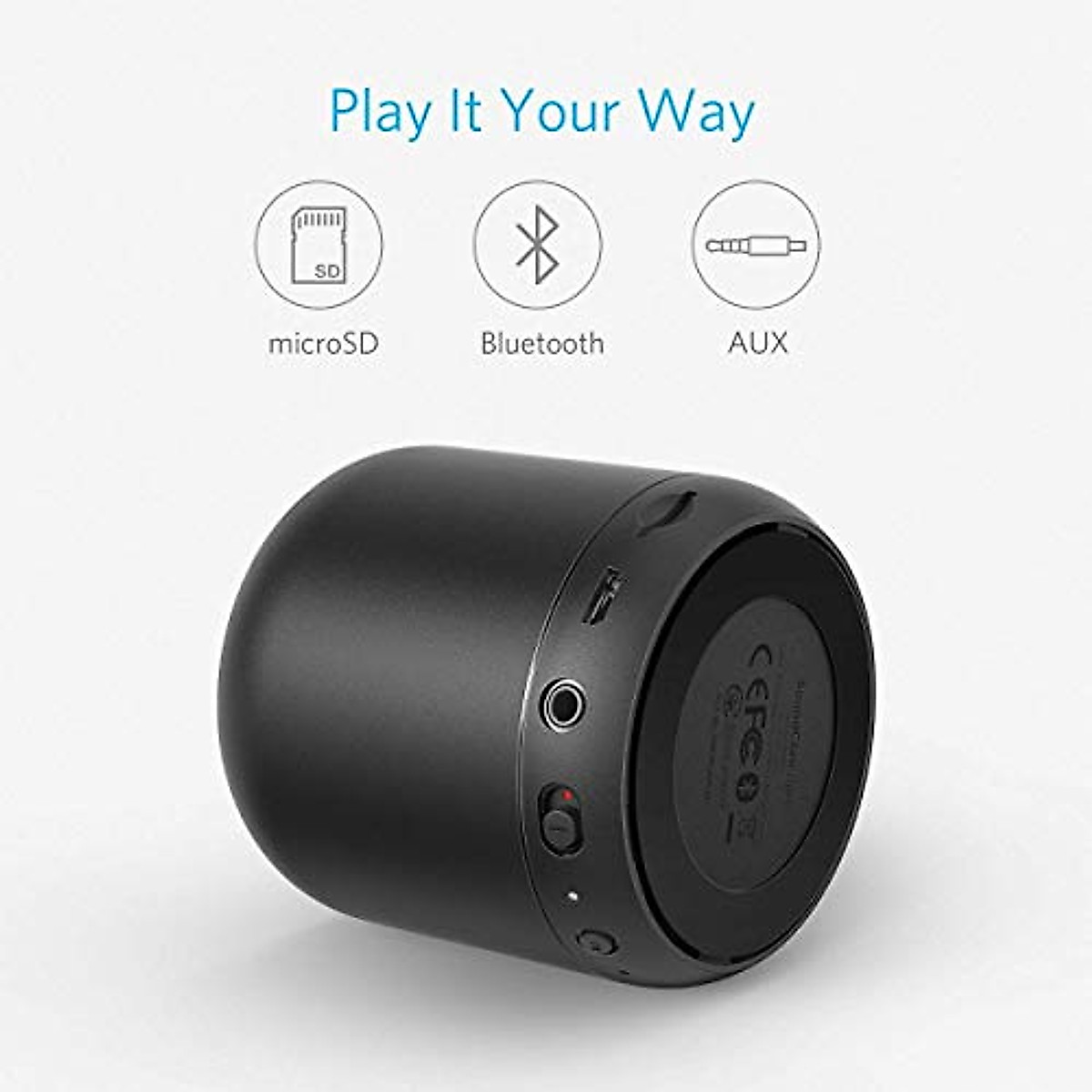 Anker Soundcore Mini, Super-Portable Bluetooth Speaker with 15-Hour Playtime, 66-Foot Bluetooth Range, Enhanced Bass, Noise-Cancelling Microphone (Renewed)