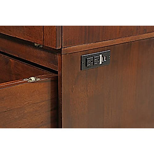 Murphybedz Tuscany Murphy Cabinet Chest Bed with Charging Station 6 Inch, Queen (Tobacco)