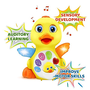 Stone and Clark Dancing Easter Duck w/Lights and Music – Toddler Learning & Crawling Baby Toys – Baby Musical and Light up Toys for 1 Year Old Boy & Girl