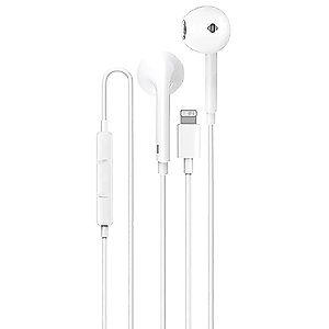 Apple Earbuds/Wired Earphones/iPhone Headphones/Lightning [Apple MFi Certified] Built-in Microphone & Volume Control Compatible with iPhone 7/8/X/11/12/13/14/Pro/Pro Max, Support All iOS System