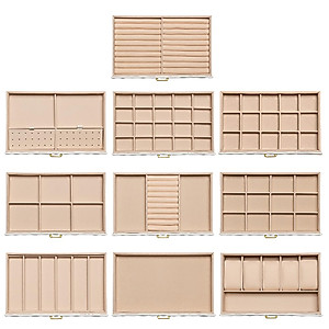 FEIYAN Extra Large Jewelry Box Organizer with 10 Drawers - Premium Faux Leather Storage Case & Velvet Lining | Modern Scandinavian Design for Rings, Necklaces, Earrings