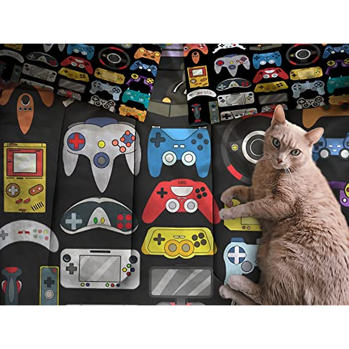 Sunnycitron Gaming Comforter Boys Bedding Sets Queen Comforter Sets Gamer Bedding Sets for Boys Gamer Bed Set Teen Boy Gamer Room Decor Gaming Comforter Set,1 Comforter 2 Pillowcases