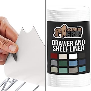 Gorilla Grip Wire Shelf Liner Set of 4 and Ribbed Drawer Liner, Wire Shelf Liner Size 14x36, Mat Covers, Drawer Liner Size 17.5x20, Strong Grip Liners for Drawers, Both in Clear, 2 Item Bundle