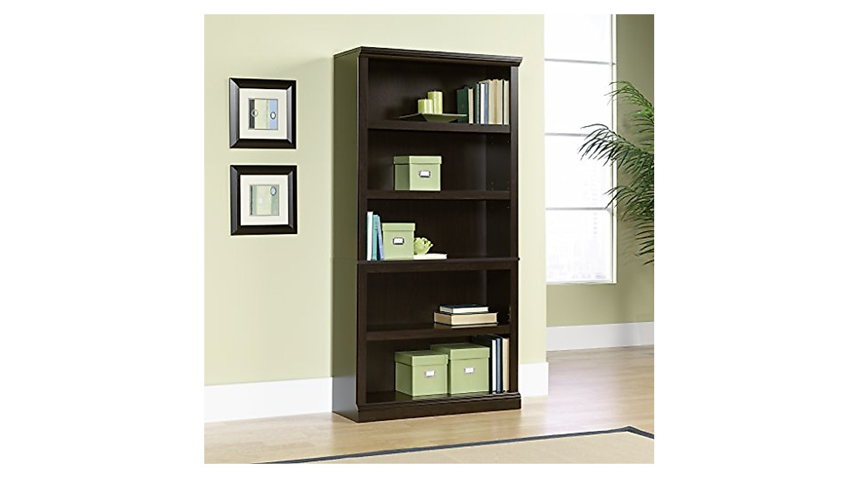 Sauder 5 Shelf Bookcase - Stylish Jamocha Wood Finish