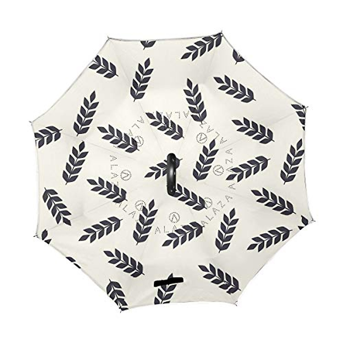 Nander Leaves Double Layer Inverted Umbrellas Reverse Folding Umbrella Windproof UV Protection Straight Umbrella Inside Out Upside Down for Car Rain Outdoor with C-Shaped Handle