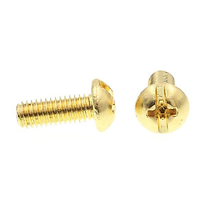 Prime-Line 9004082 Machine Screw, Round Head, Slotted/Phillips Combo, #10-32 X 1/2 in, Solid Brass, Pack of 25