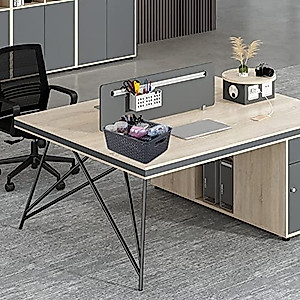 Readsky Plastic Woven Storage Basket with Handle, Gray, 4 Packs