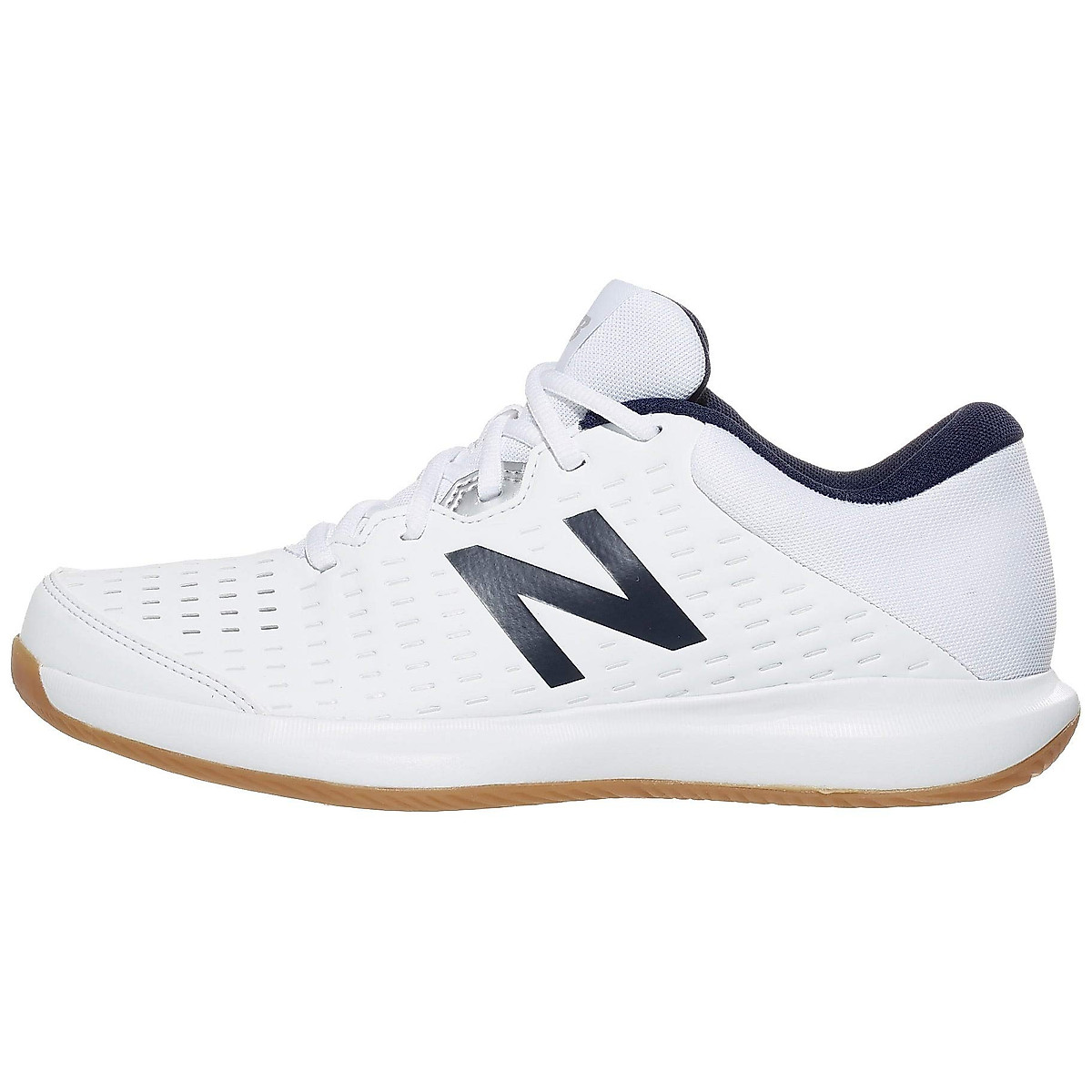 New Balance mens 696 V4 Hard Court Tennis Shoe, White/Navy, 10.5 US