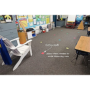 SitSpots® 30 Paw Print Multi Color Circle Pack (Size 4") - Floor Dots for Classroom | The Original Sit Spots for Your Classroom Seating