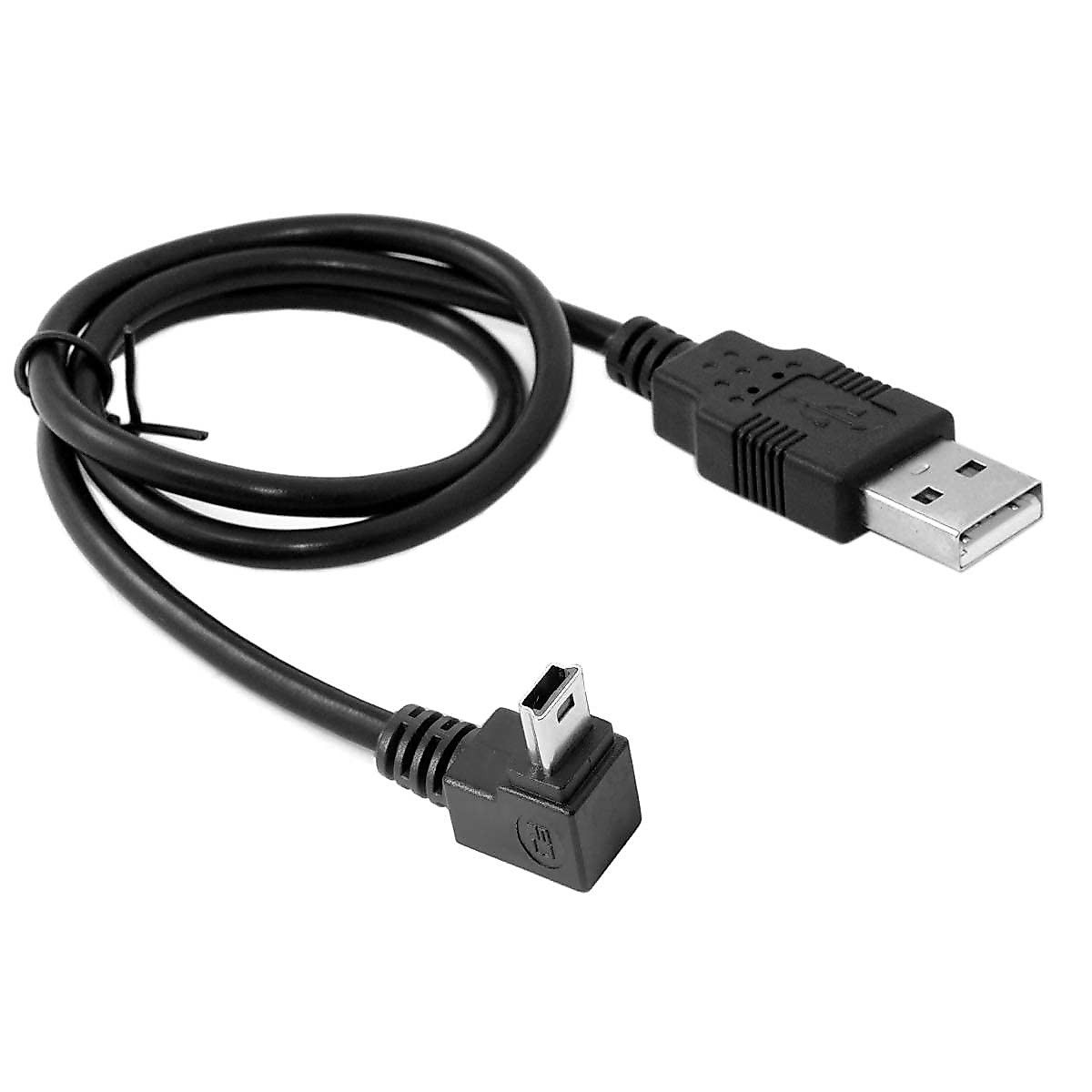 chenyang Mini USB Cable USB 2.0 Male to Mini USB 5 Pin Male 90 Degree Down Angled Charging Data Transfer Extension Cable 0.5M