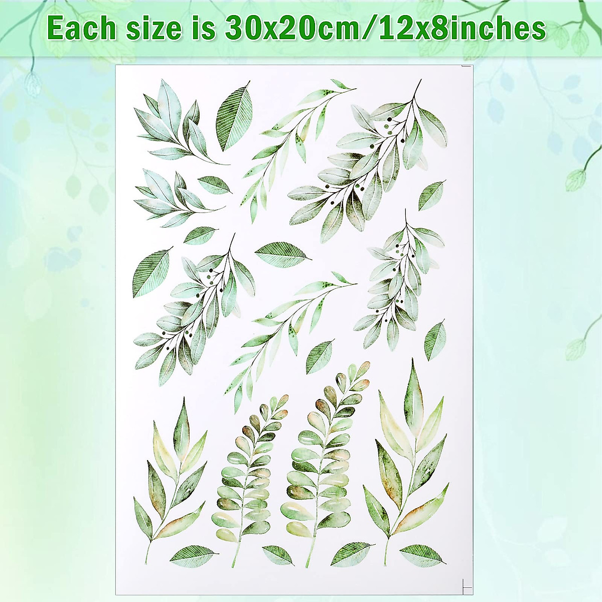 276 Pieces Country Leaves Peel and Stick Wall Decals Leaves Wall Decals Modern Wall Art Decals Temperate Leaves Wall Decals Stickers Fresh Leaf Wall Decals Plants Tree Leaves for Kids Nursery Room