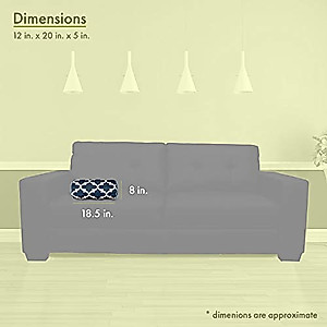 Majestic Home Goods Navy Trellis Indoor / Outdoor Round Bolster Pillow 18.5" L x 8" W x 8" H