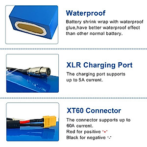 Wallen Power 60V 20AH Ebike Battery, Electric Bicycle Battery for 1800w 1500w 1200w 1000w Bike Motor, Waterproof (PVC) Battery Pack with 40A BMS Protection Board