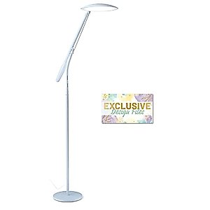 Cricut Bright 360 Floor Lamp & Design Files Bundle Adjustable Pivoting Angle Height Dimmer Brightness Settings LED Energy CRI Light for Craft Room Bedroom and Office Cool Temperature Adjusts - Mist