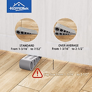 HOMOTEK 10 Pack Wedge Rubber Door Stops Door Chucks Stoppers Wall Protector for Floor & Bottom of Door with Self Adhesive White Holder, 5"x1-9/16"x1-5/16" (Gray)