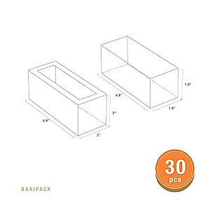 BAKIPACK 30 Macaron Boxes for 4 or 5 Macarons Rose Gold Macaron Gift Boxes, Candy Gift Boxes, Macarons Box with Clear Window (Interior Measurement 4.8" x 1.9" x 1.9" without Macaron inside)