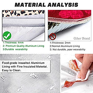 BALORAY Lunch Bags for Women with Adjustable Shoulder Strap, Leakproof Insulated Lunch Box Women Lunch Tote Bag Cooler Bag Container Lunch Pail Bags for Work Picnic Sports Travel (Beige with leopard)