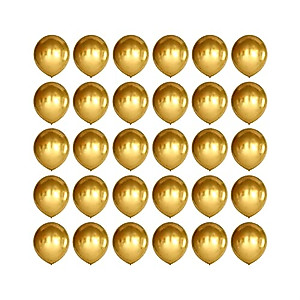 5 inch Metallic Gold Balloons, 100 pcs Thick Chrome Gold Birthday Balloons Latex Party Balloons for Birthday Wedding Baby Shower Decorations
