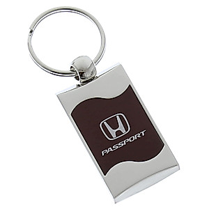 Au-TOMOTIVE GOLD Spun Brushed Metal Key Chain for Honda Passport (Burgundy)