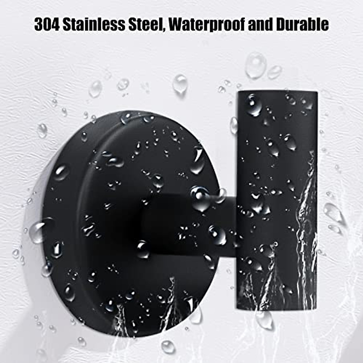 Nidacci Towel Hooks 20 Packs Matte Black, Towel Coat Robe Clothes Cabinet Closet Hook Stainless Steel Heavy Duty Door Hanger Wall Hook for Bathroom Bedroom Kitchen Hotel Pool